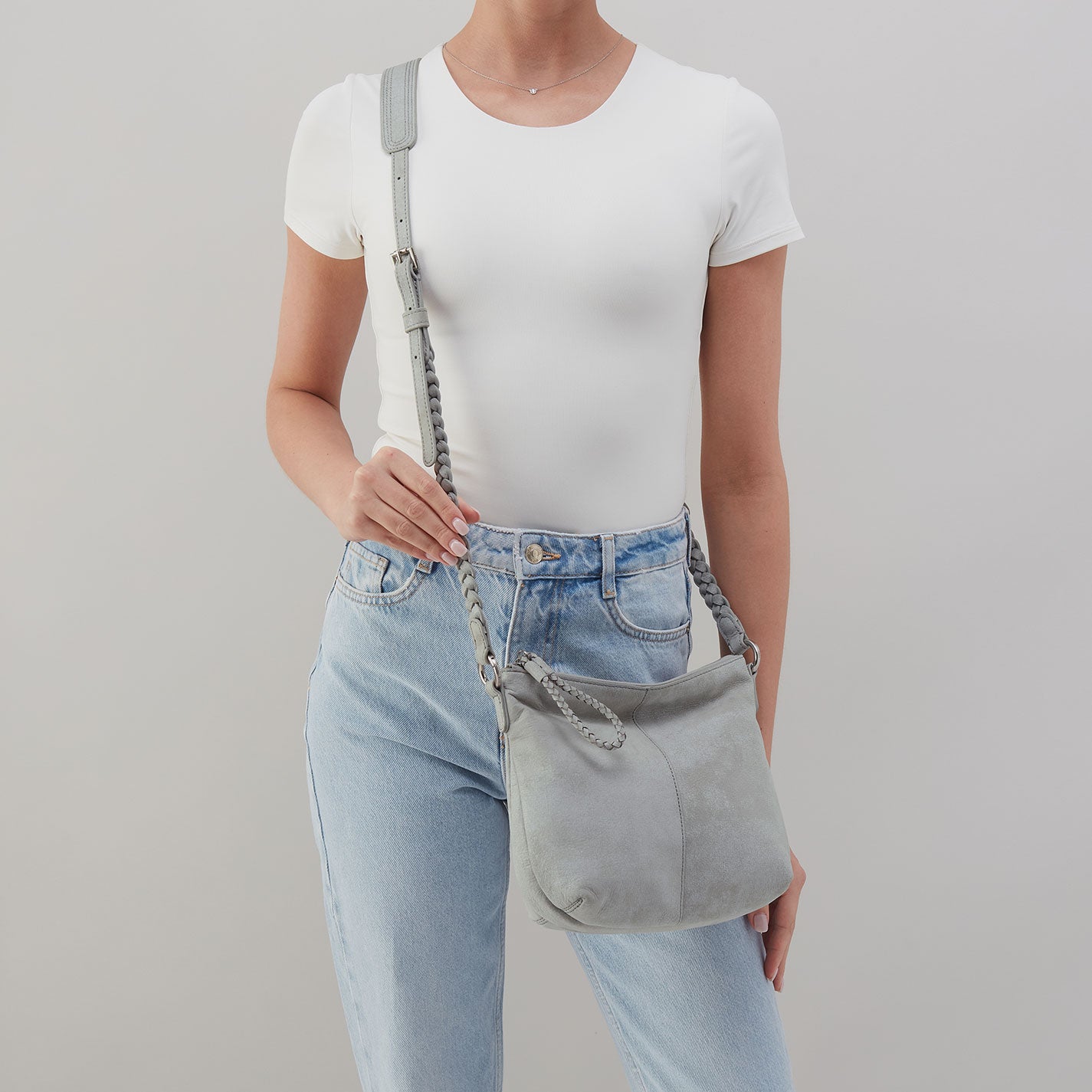 Lasso Medium Crossbody In Buffed Leather - Misty Harbor – HOBO