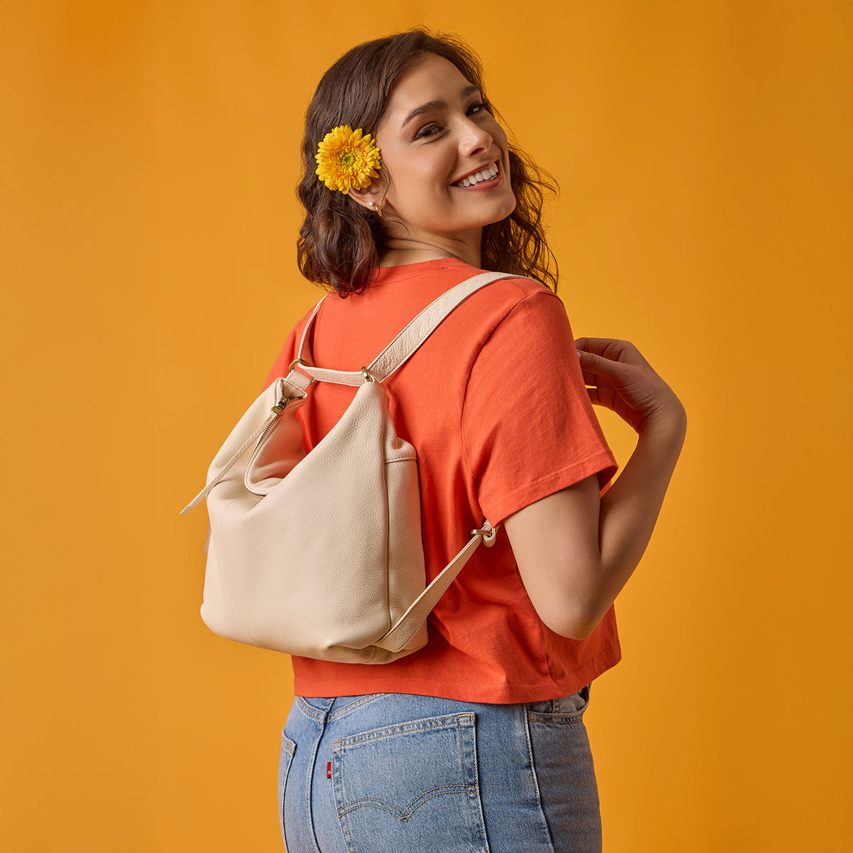 Emily Convertible Backpack in Pebbled Leather - Black – HOBO