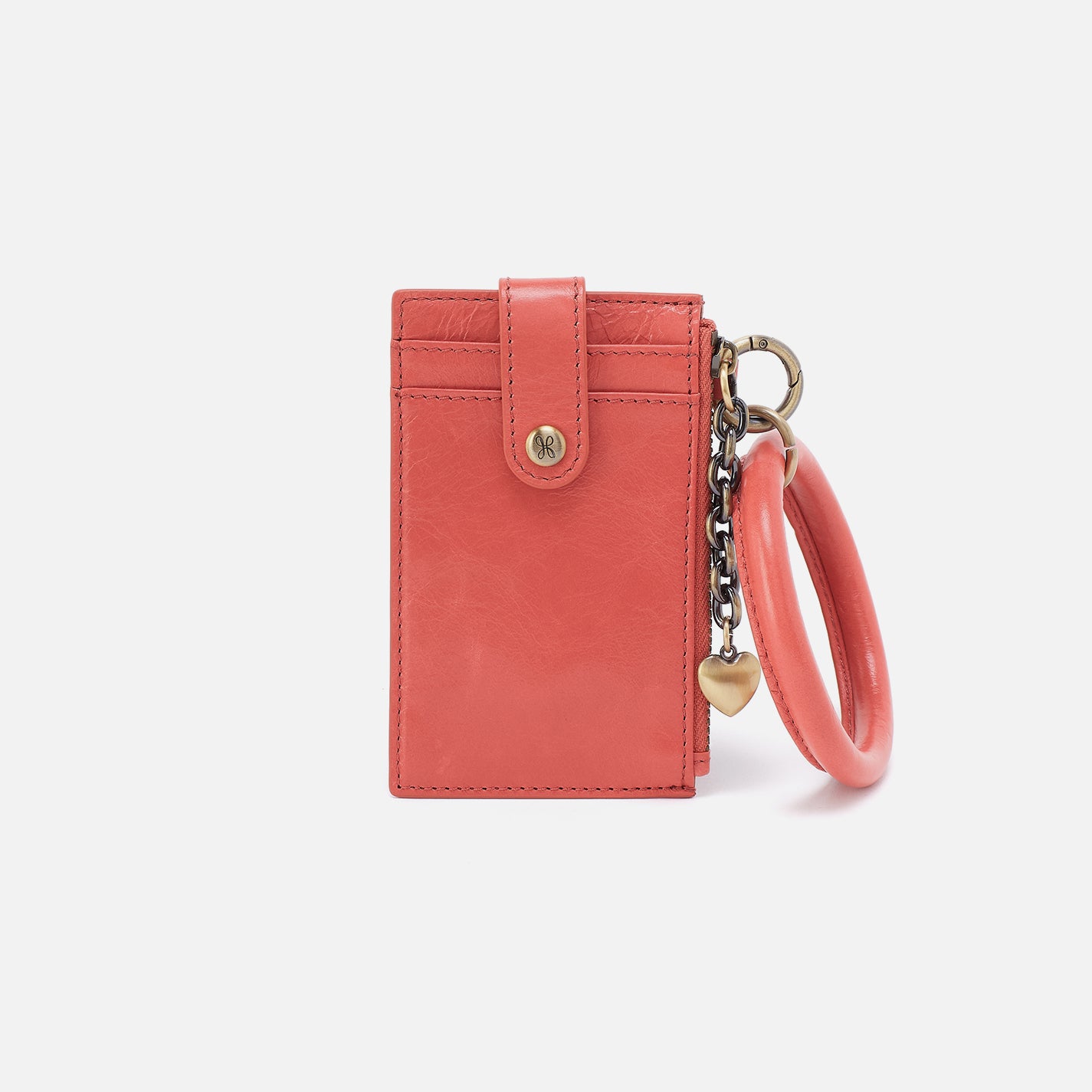 Ring Credit Card Wristlet In Polished Leather - Pink Mirage – HOBO