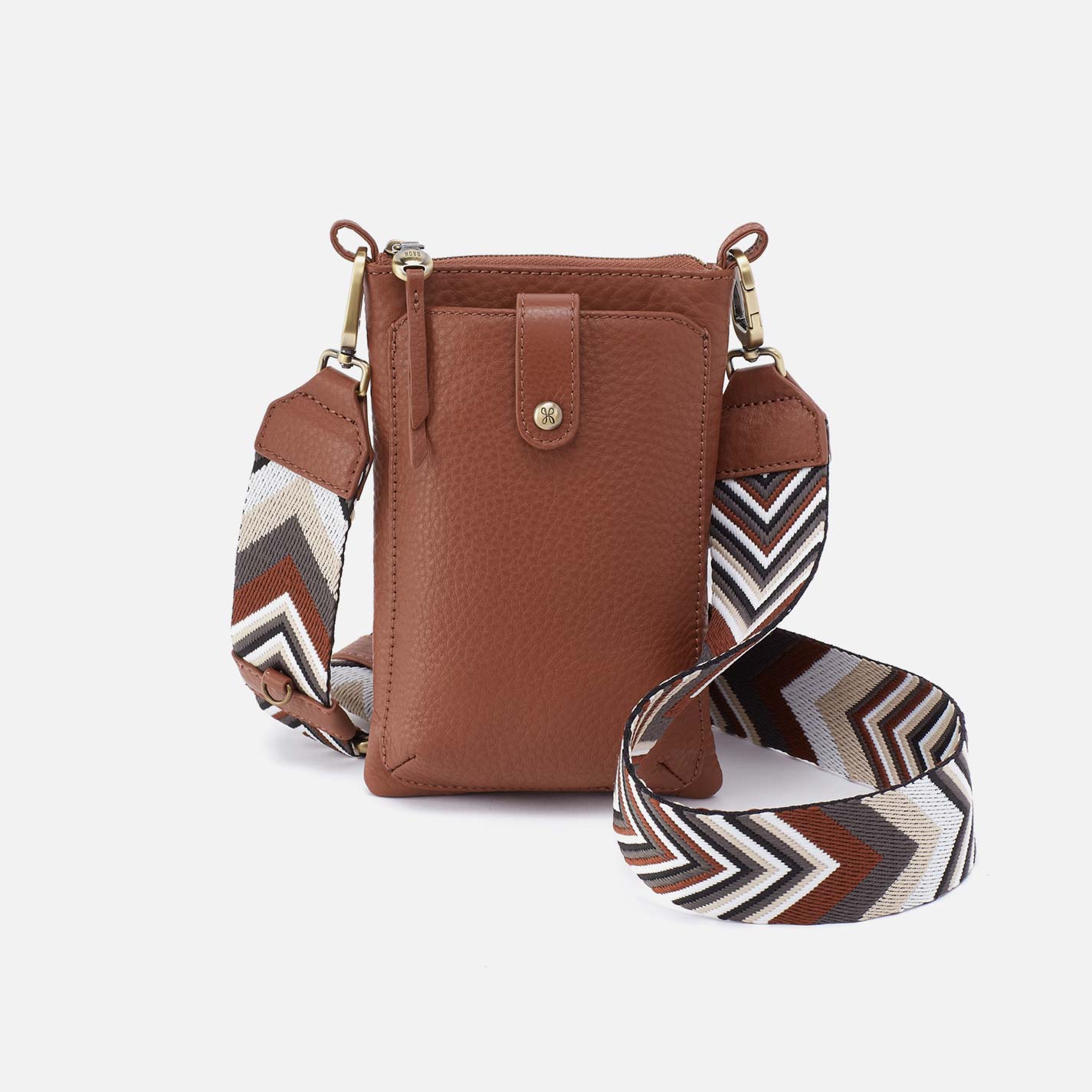 Cass Phone Crossbody in Pebbled Leather - Bridle Brown – HOBO