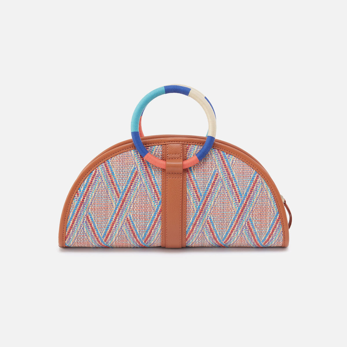 Luna Clutch In Multi Weave With Leather Trim - Sunset Raffia – HOBO