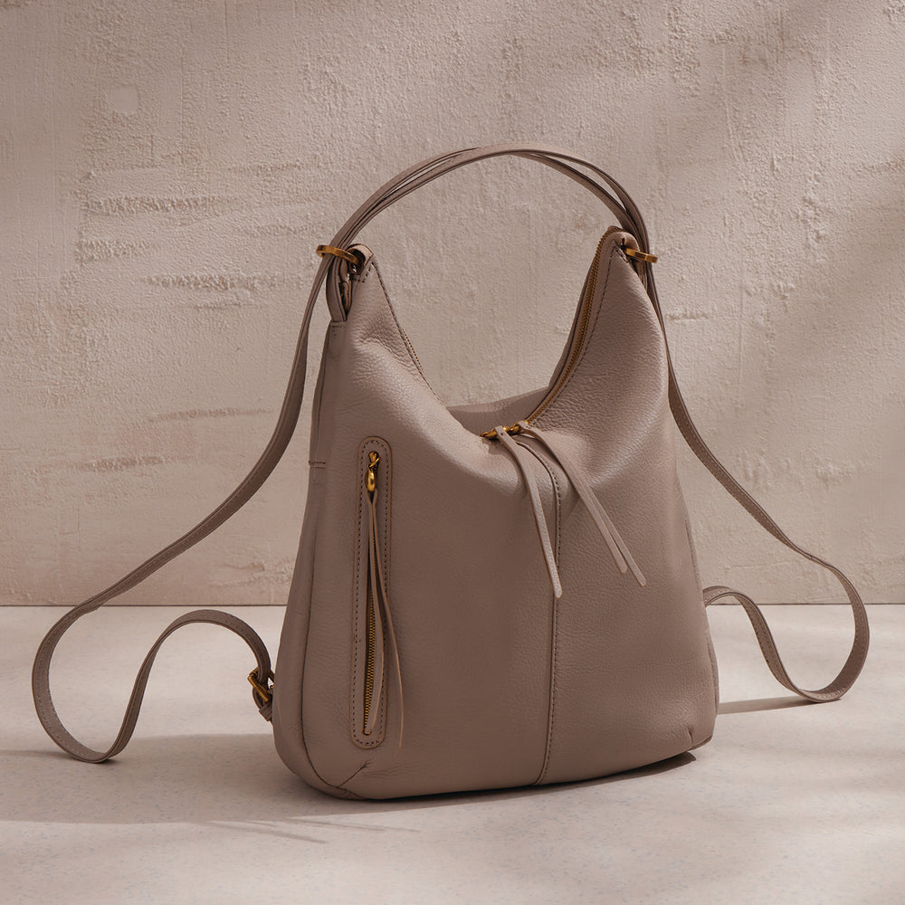 Merrin Convertible Backpack in Pebbled Leather - Taupe – HOBO