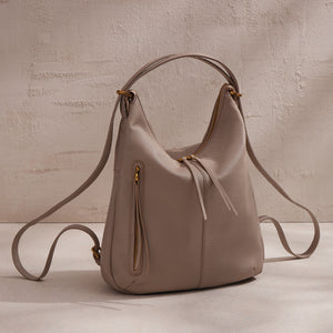 Merrin Convertible Backpack in Pebbled Leather - Taupe – HOBO