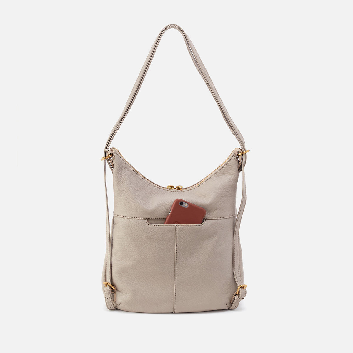 Merrin Convertible Backpack in Pebbled Leather - Taupe – HOBO
