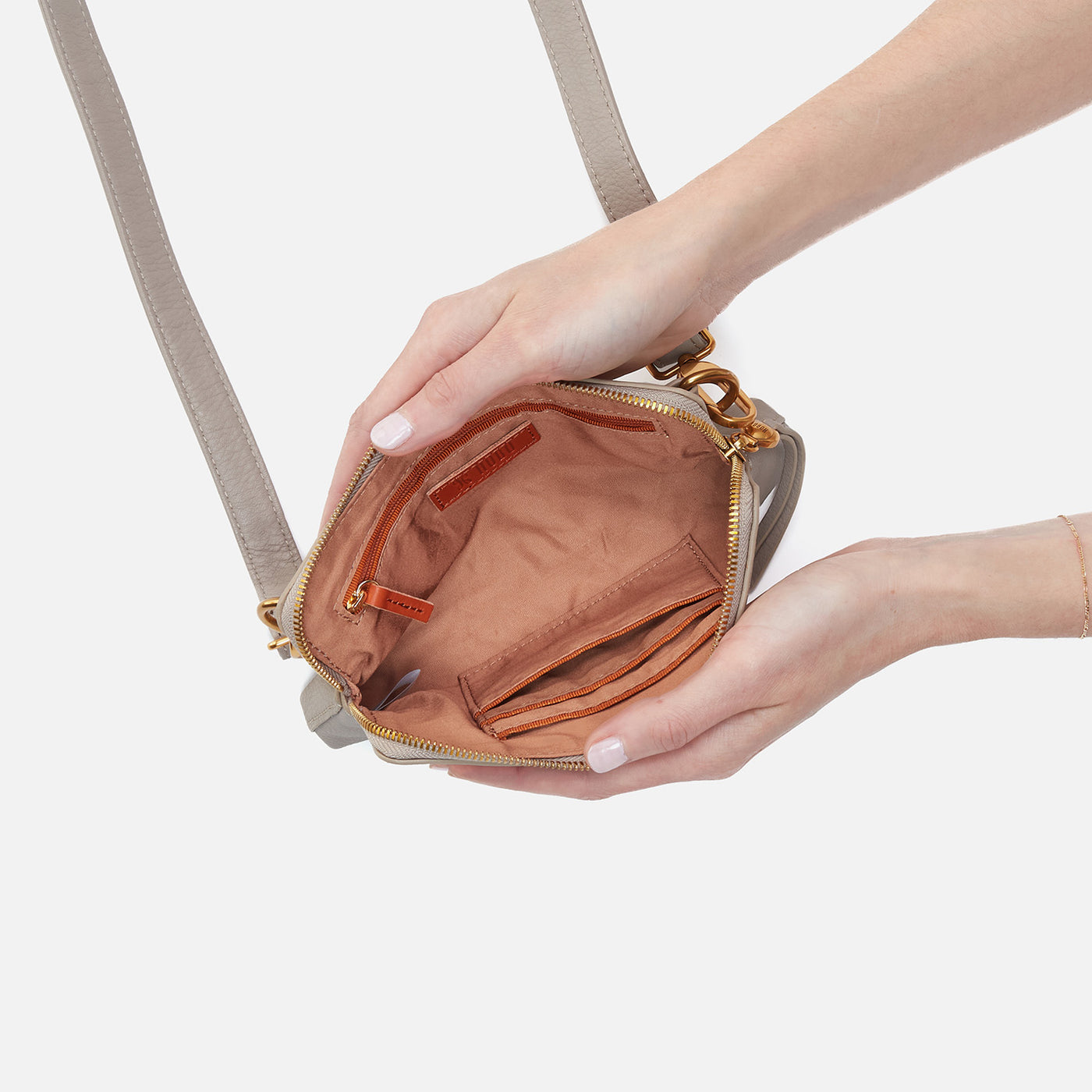 Fern Slim Belt Bag in Pebbled Leather - Taupe – HOBO