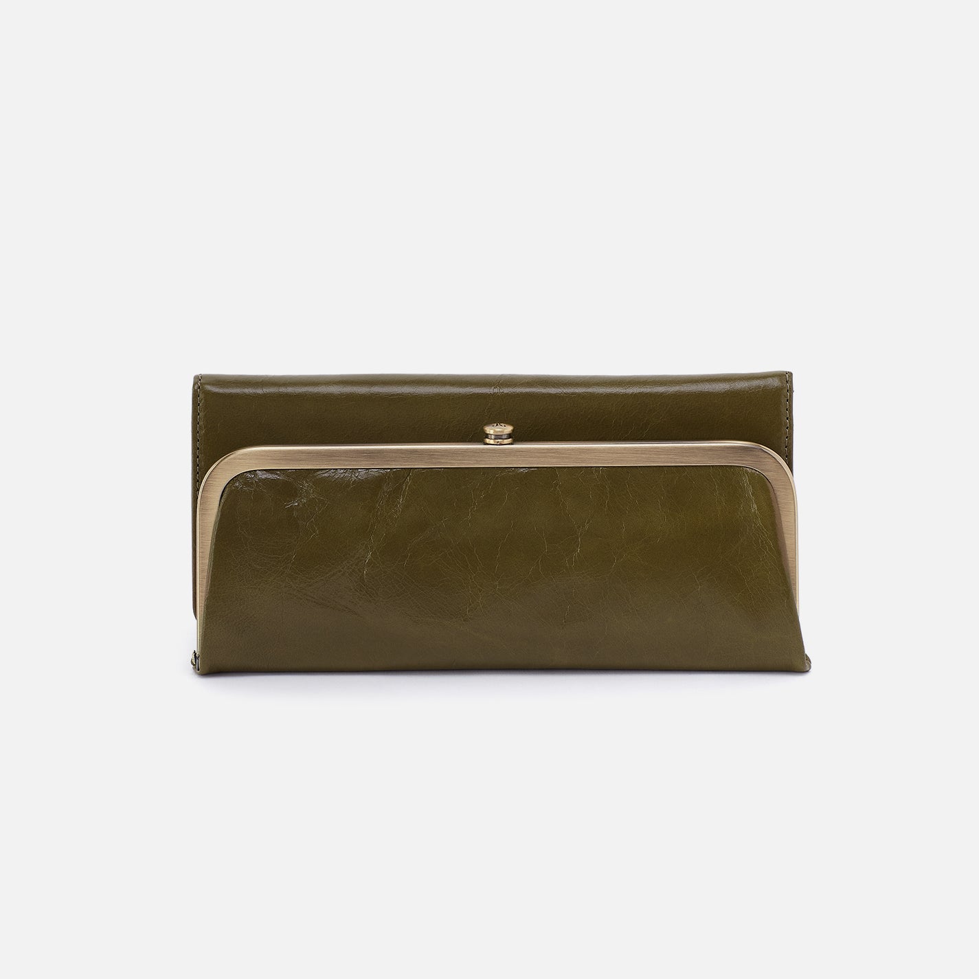Rachel Continental Wallet In Polished Leather - Olive Veil – HOBO