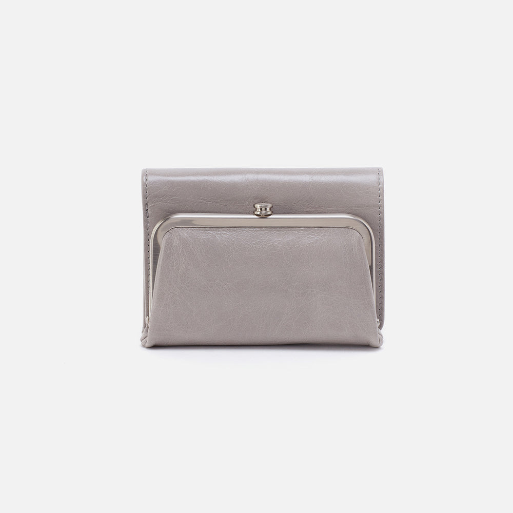 Robin Compact Wallet In Polished Leather - Light Grey – HOBO