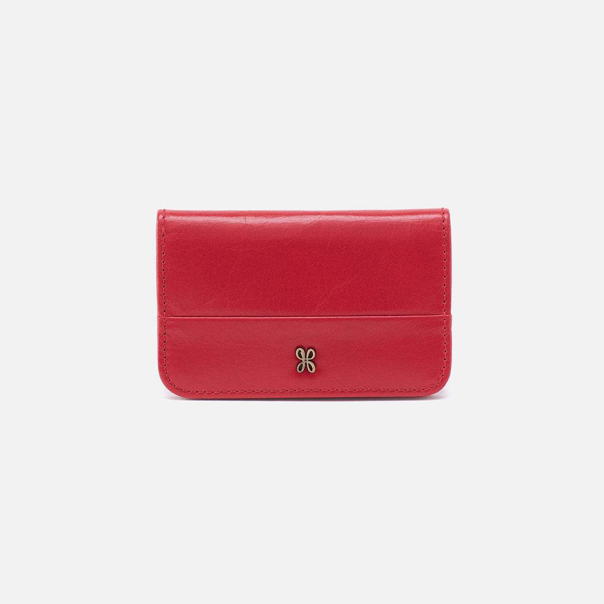 Jill Mini Card Case In Polished Leather - Hibiscus – HOBO