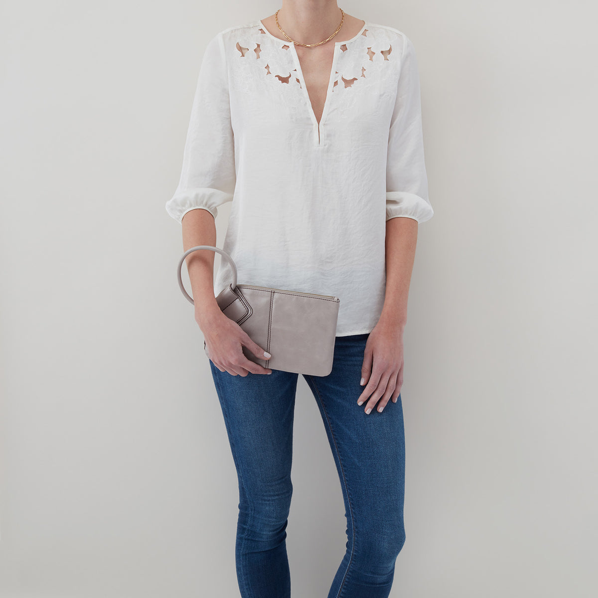 Sable Wristlet in Polished Leather - Natural – HOBO