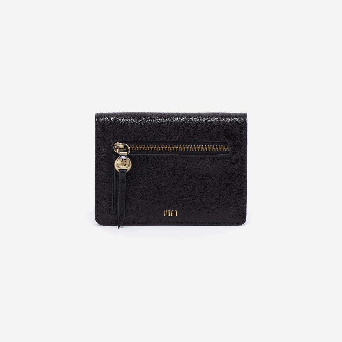 Hutton Small Wallet in Micrograin Leather - Black – HOBO