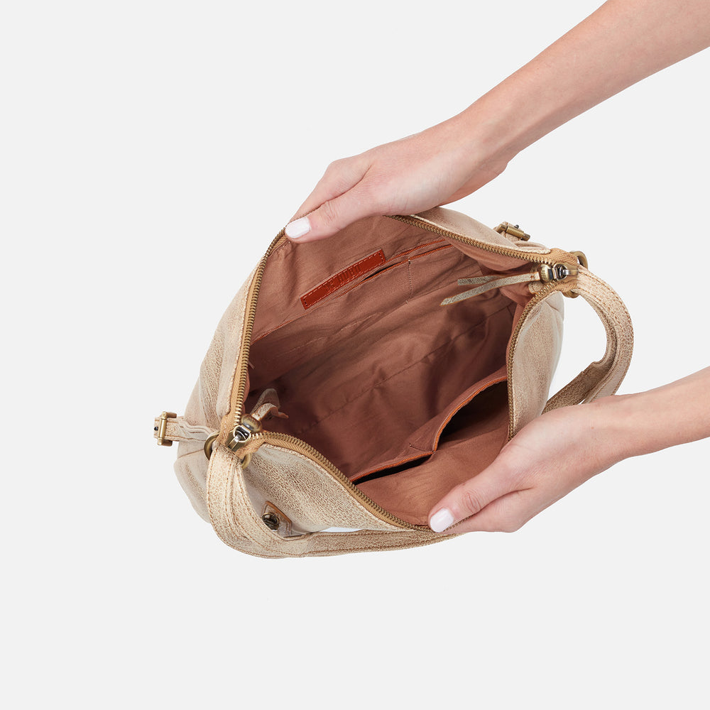 Merrin Convertible Backpack In Metallic Leather - Gold Leaf – HOBO