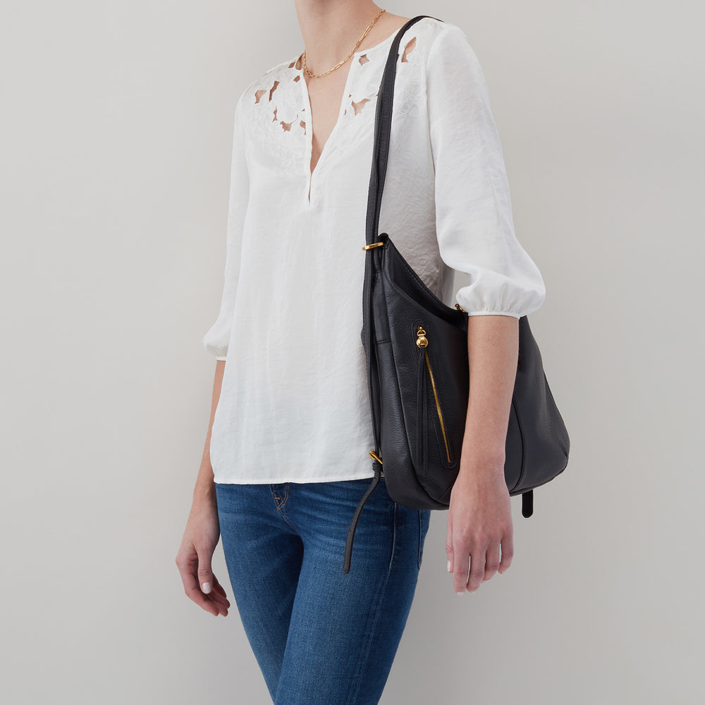 Merrin Convertible Backpack in Pebbled Leather - Black – HOBO