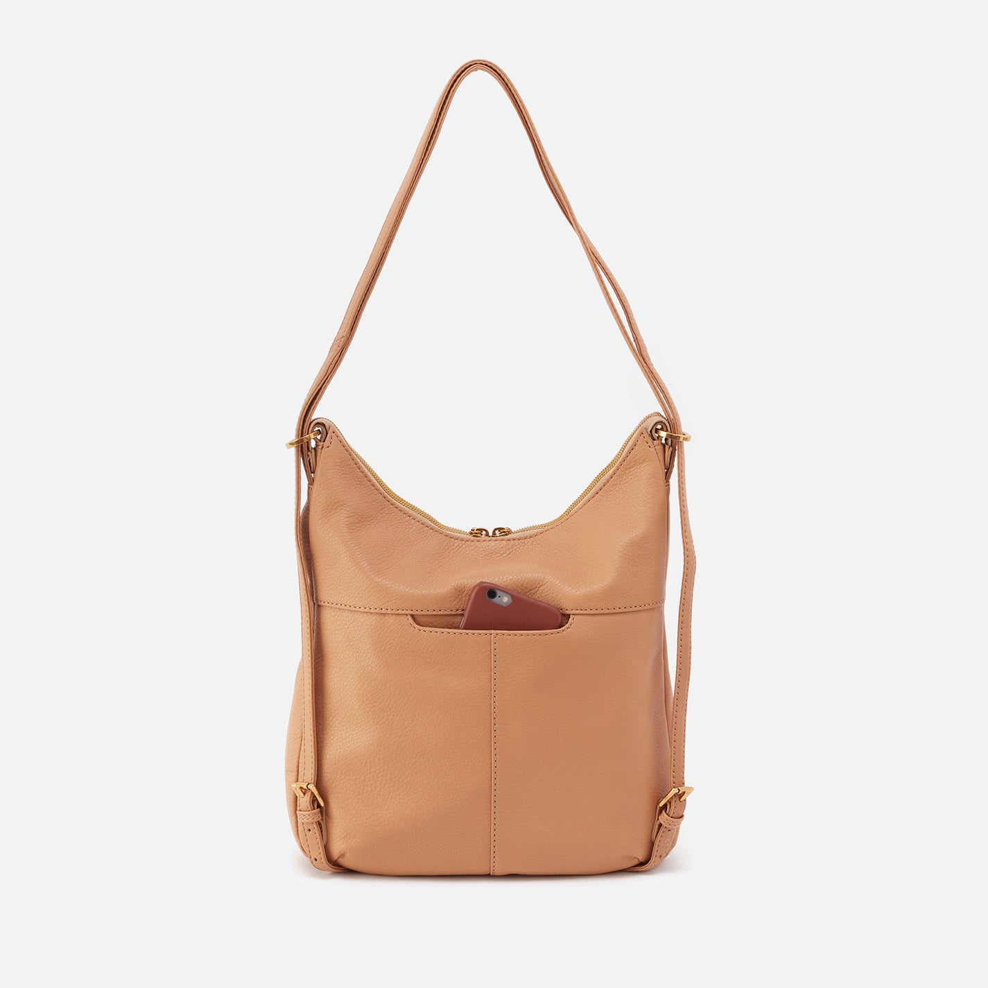 Merrin Convertible Backpack in Pebbled Leather - Sandstorm – HOBO