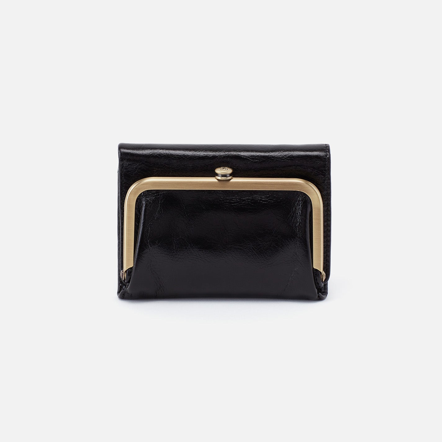 Robin Compact Wallet in Polished Leather - Black – HOBO